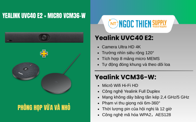 Combo Yealink UVC40 E2 + micro VCM36-W - NgocThienSupply